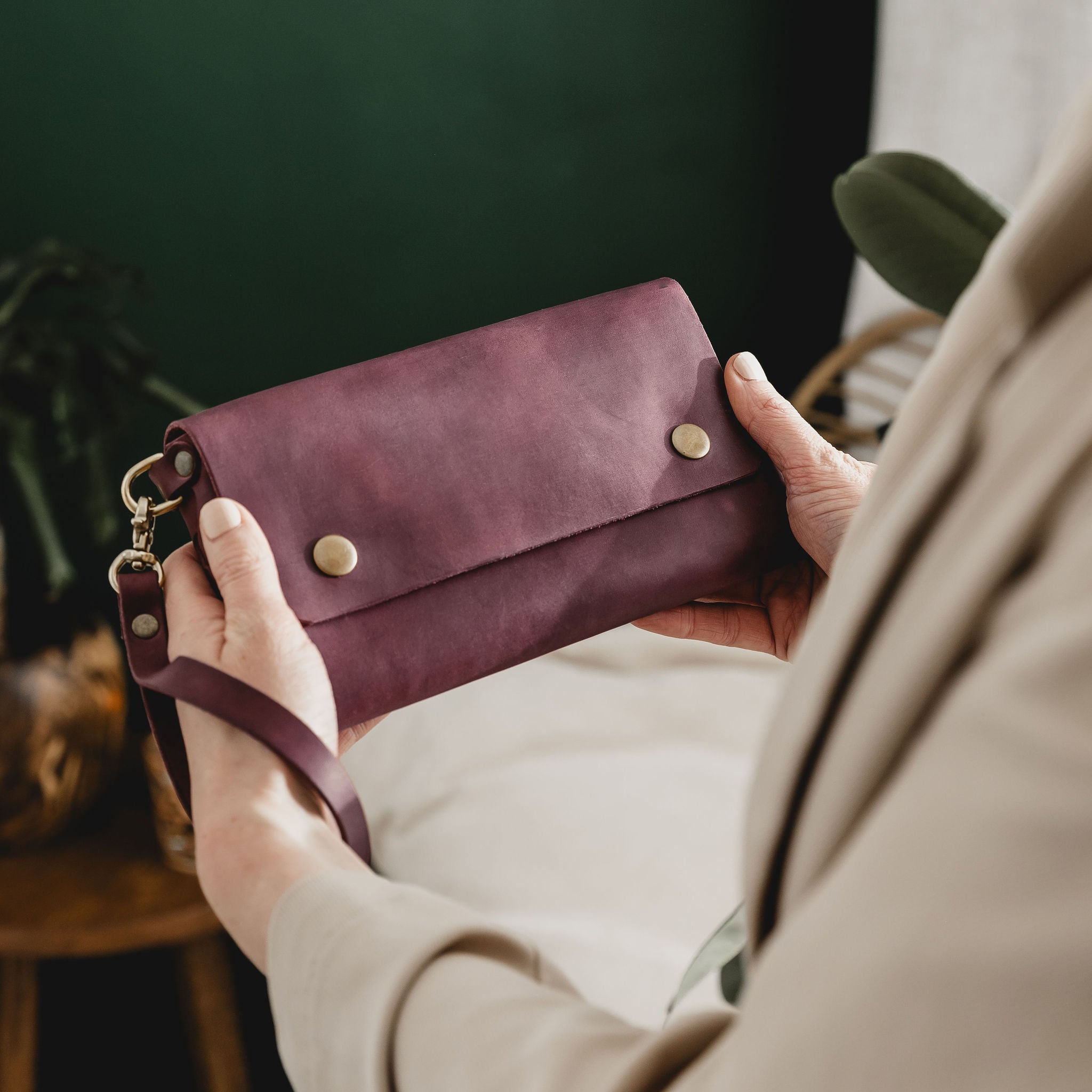 Plum Ox Leather Clutch – Wild Origin